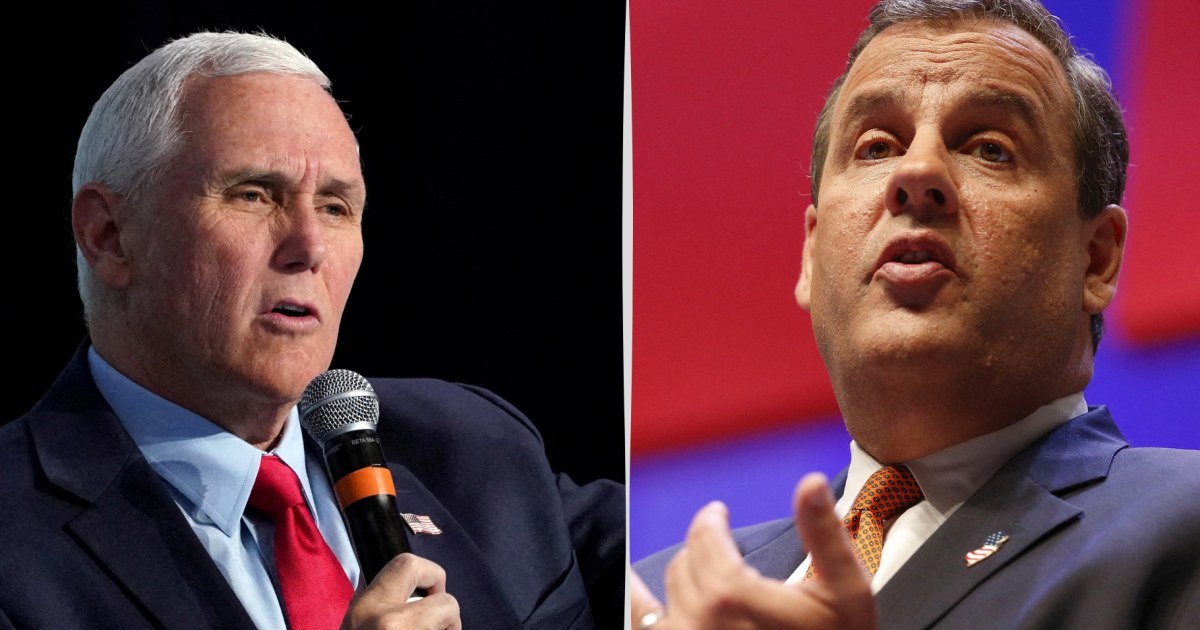 El exvicepresidente Mike Pence y el exgobernador Chris Christie se ...