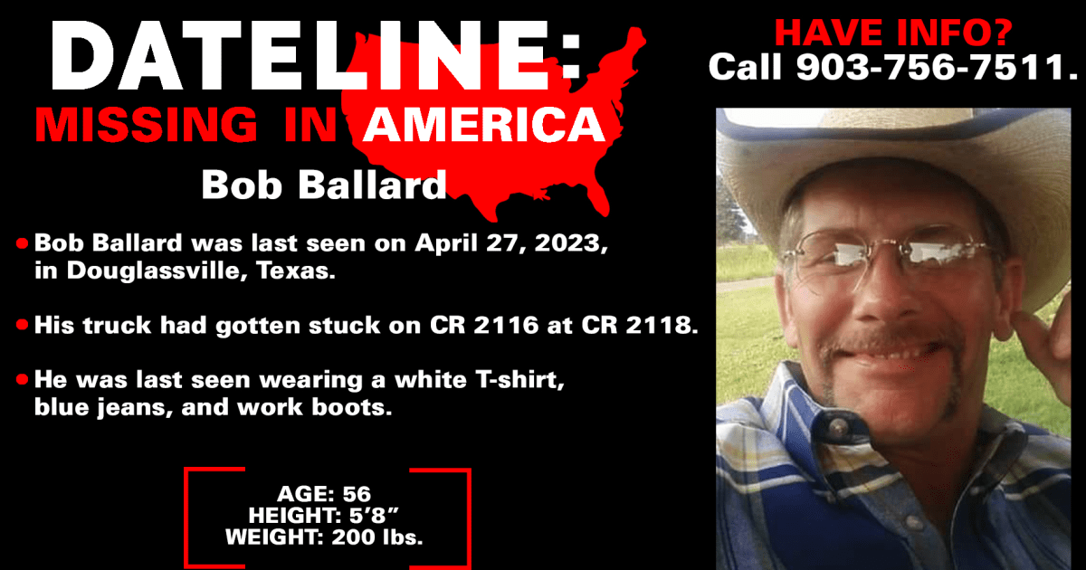 Texas woman hoping missing husband Bob Ballard still alive after April ...