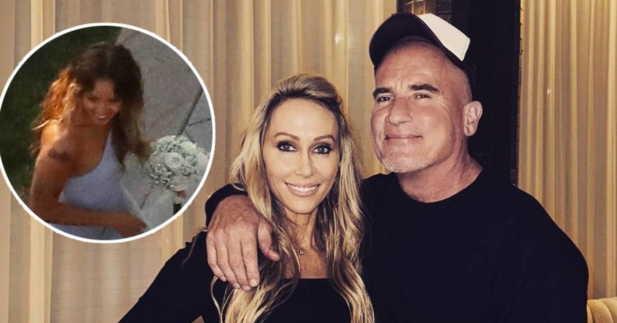 Miley Cyrus fue dama en la boda de Tish Cyrus con Dominic Purcell