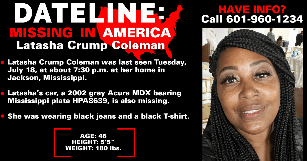 Searches for Mississippi woman Latasha Crump Coleman, last seen in July ...