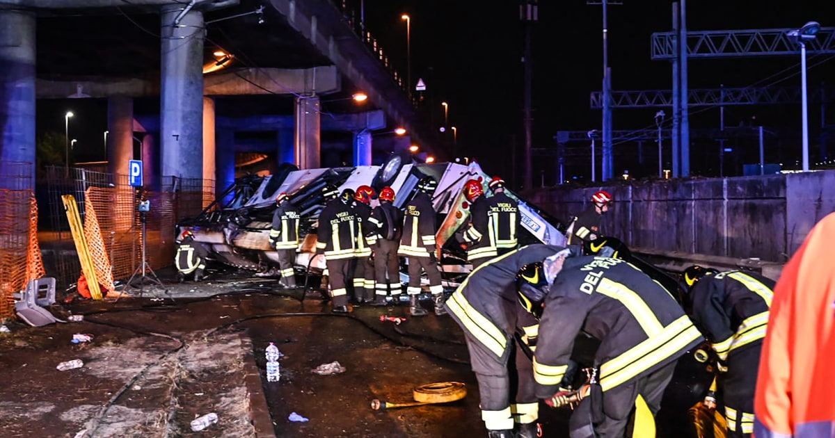 Bus crash across lagoon from Venice’s historic center kills 21 people ...