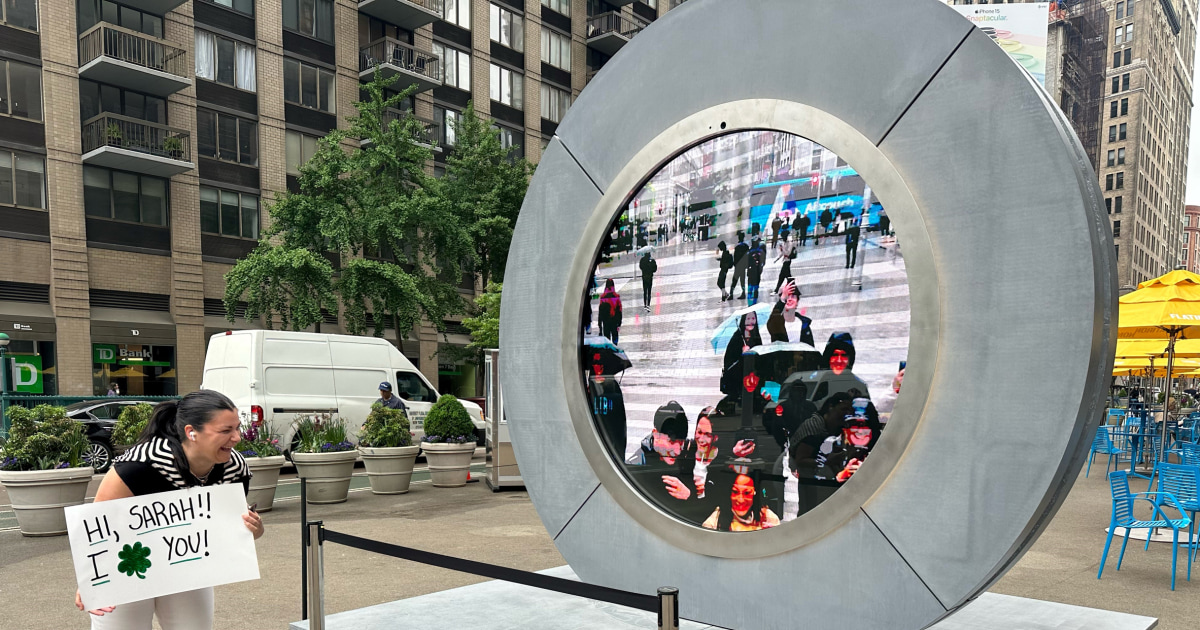 Tears, laughs and bare butts beamed through portal linking Dublin and ...