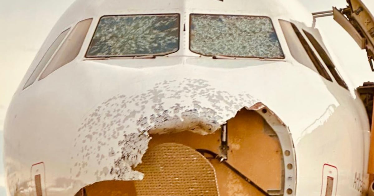 Austrian Airlines plane's nose, cockpit windows damaged during flight ...