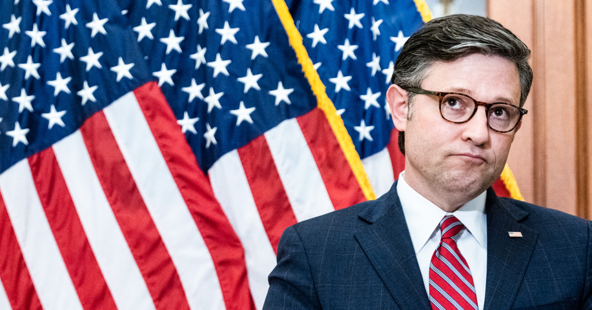 Election denier Mike Johnson claims legal concern for Biden voters ...