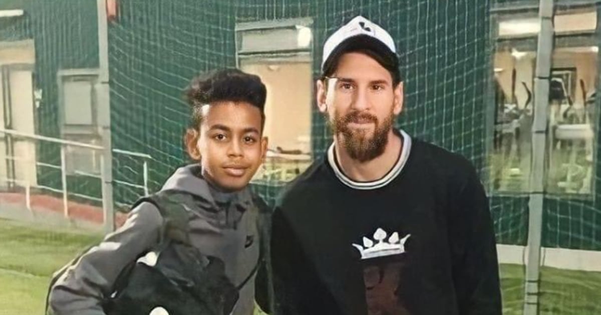 El viral momento en el que Lionel Messi conoció a Lamine Yamal