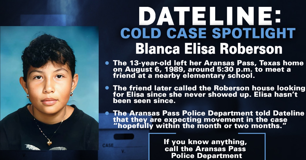 1989 disappearance of Blanca Elisa Roberson under active investigation ...