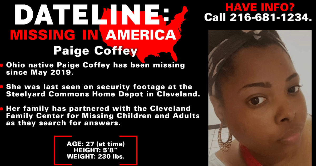 Cleveland Missing assists with the case of Paige Coffey, last seen in ...