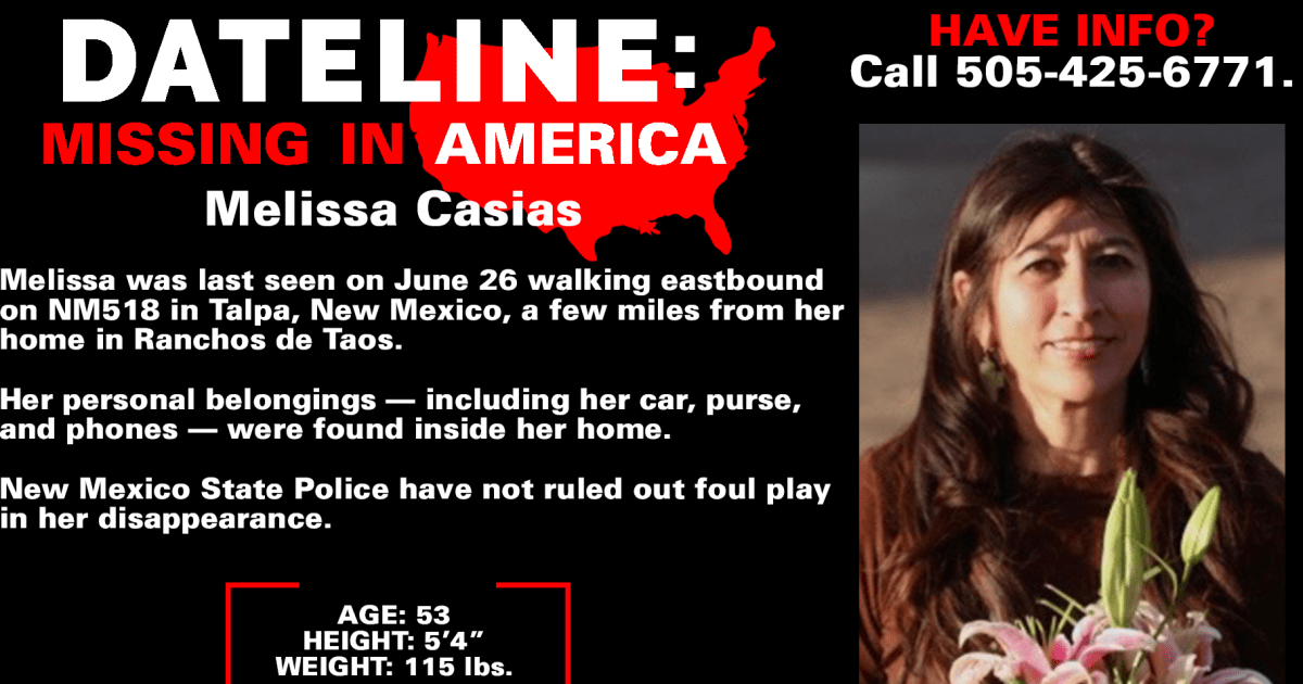 53-year-old Melissa Casias missing from Talpa, New Mexico, since June ...