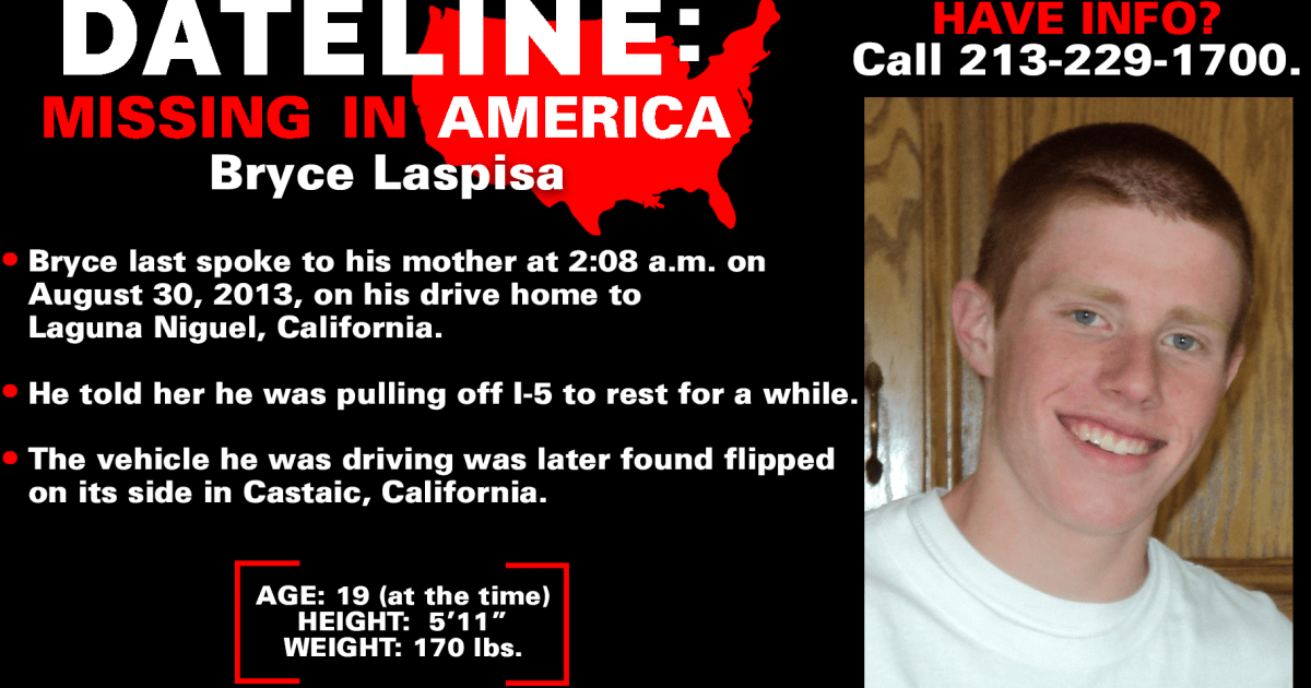 Bryce Laspisa missing from Castaic, California, since August 30, 2013 ...