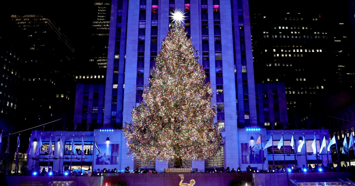 Highlights: Rockefeller Center Christmas tree is lit in NYC as 2025 ...
