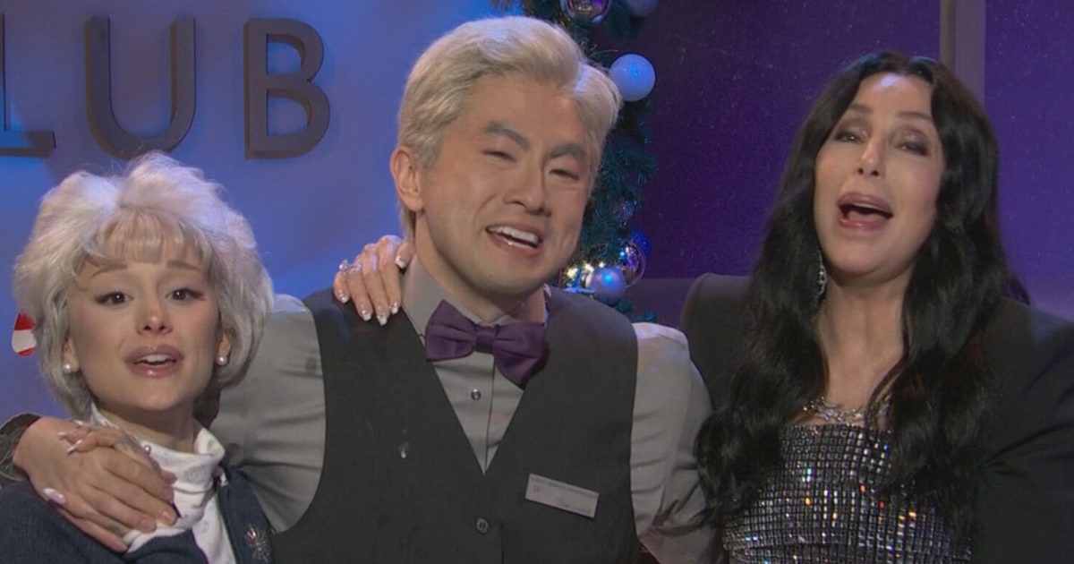 Bowen Yang exits 'SNL' with farewell skit featuring Ariana Grande and Cher