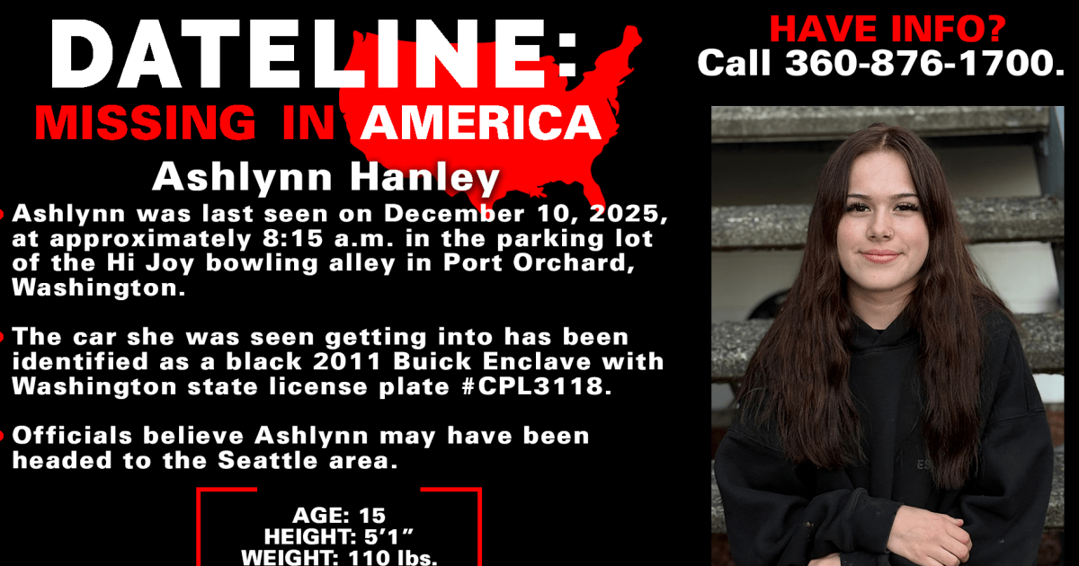 Washington state police looking for missing teen Ashlynn Hanley | Dateline