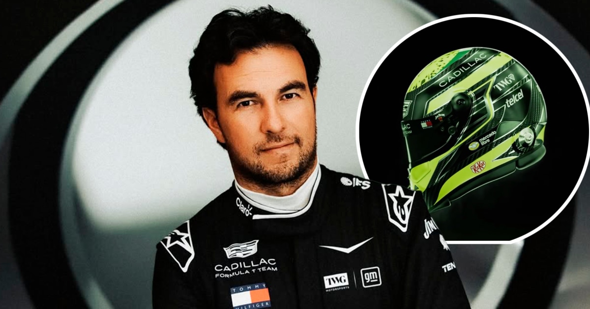 Checo Pérez revela su nuevo casco de cara la nueva temporada de la F1