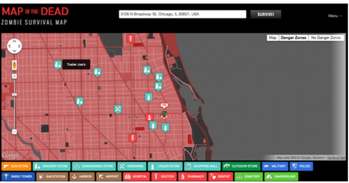 Survive zombie apocalypse with 'Map of the Dead'