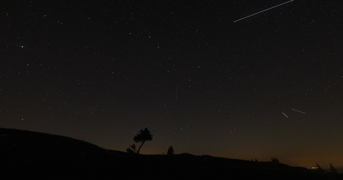 Meteor shower over Lake Geneva