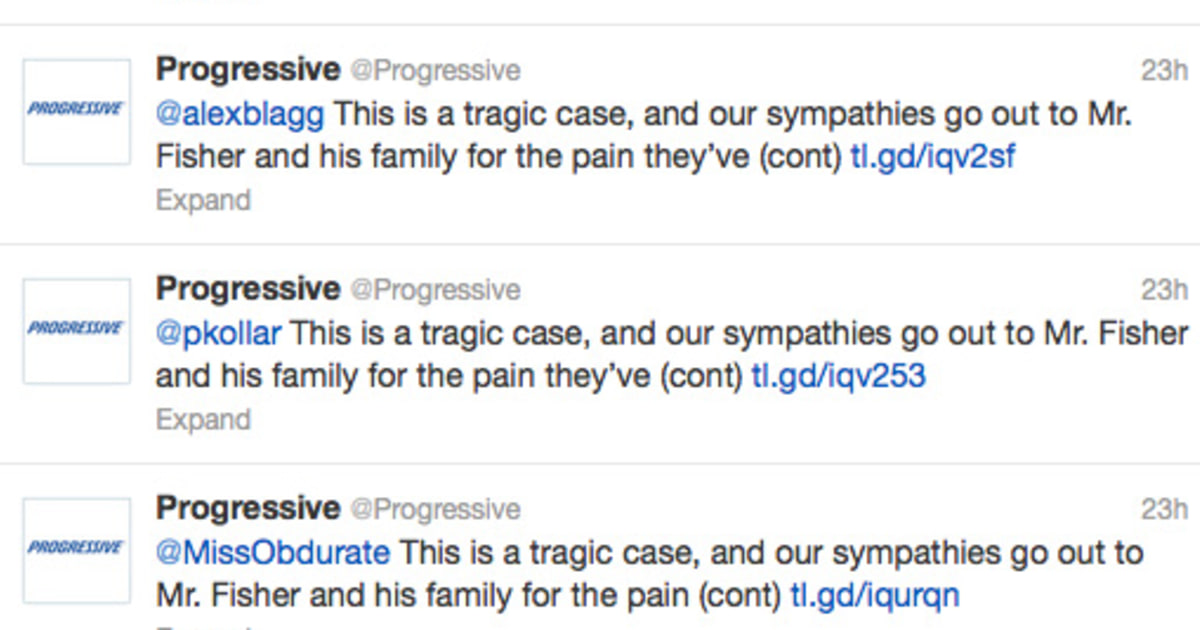Insurance company sympathies ring hollow on Twitter