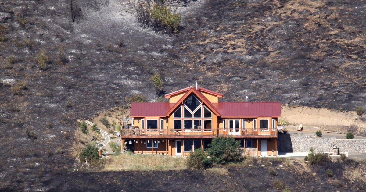 Lone house, surrounded by scorched earth, survives wildfire
