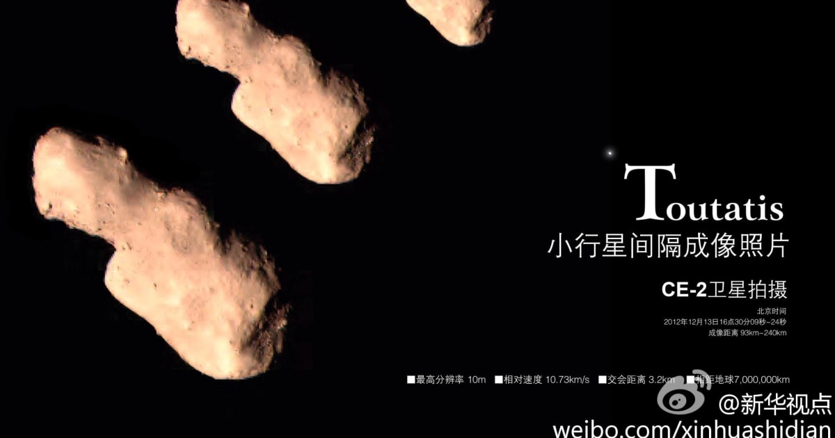 New milestone for China: Probe snaps close-ups of asteroid Toutatis