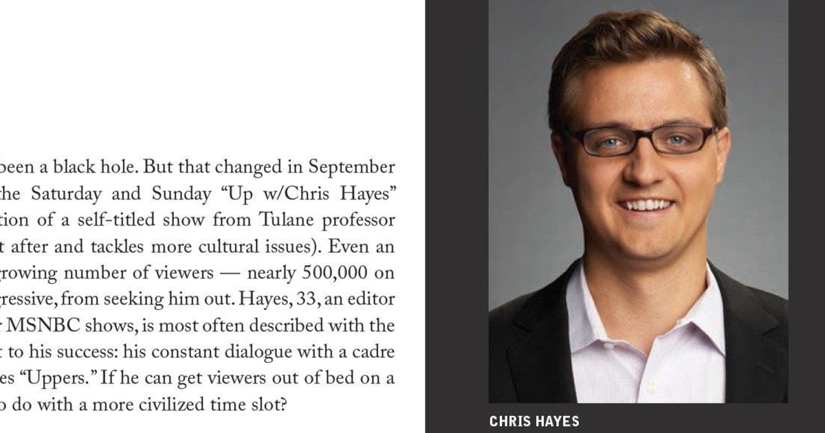 Chris Hayes featured on TV Week's 12 to Watch in TV News