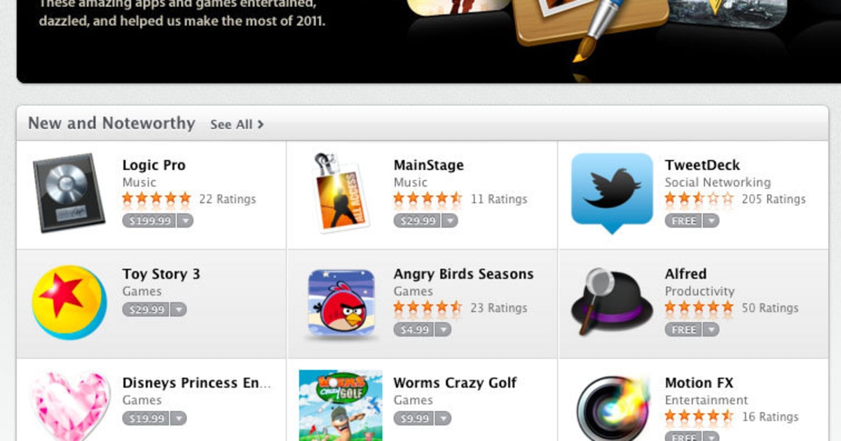 Mac App Store downloads tops 100 million