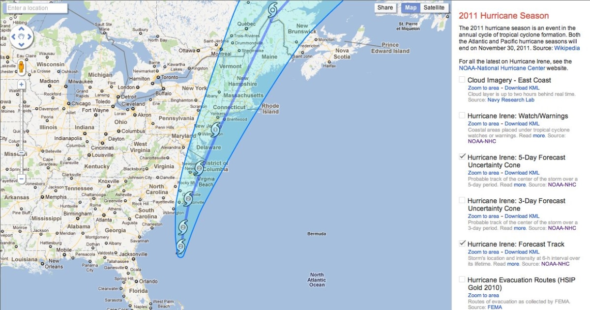 How to track Hurricane Irene online