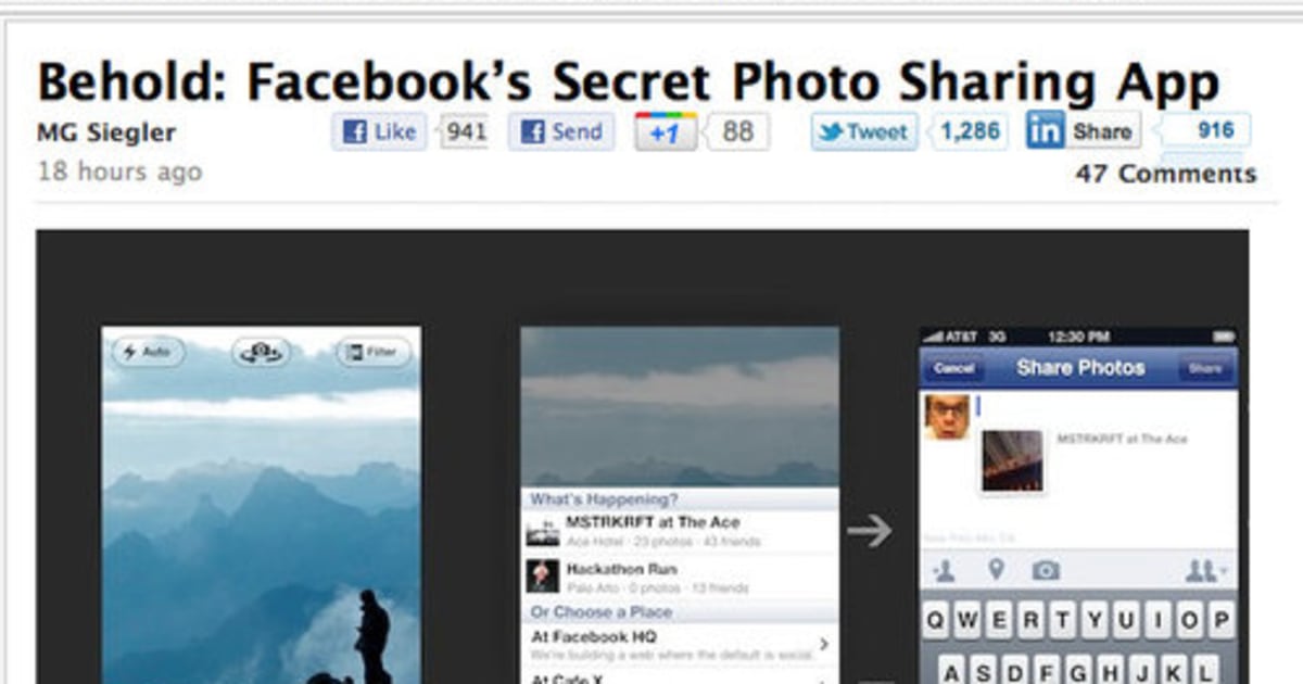 How Facebook's secret photo-sharing app might work