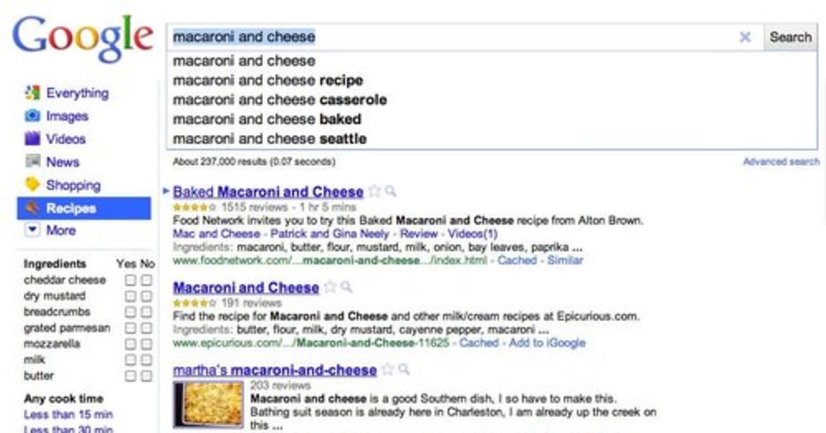 Google Recipe View: Recipe surfers' new best friend