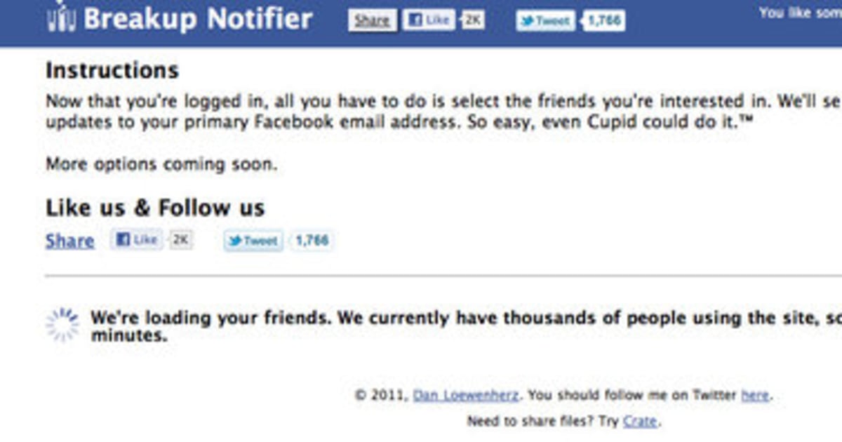 Creepy Facebook app automatically tracks breakups