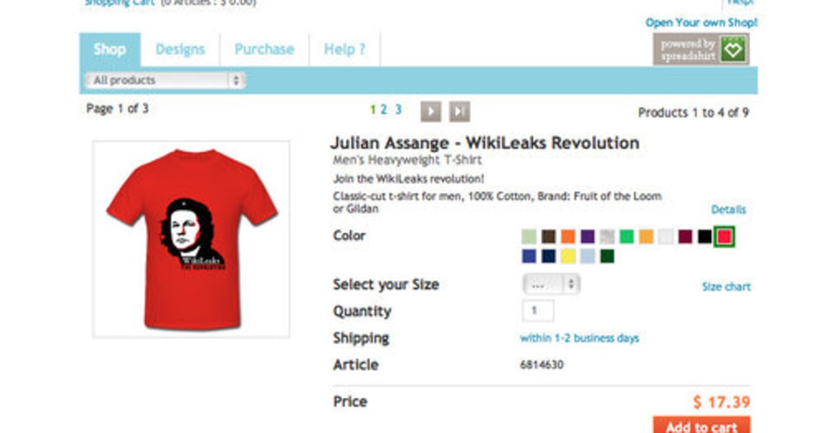 Desperate for funds, WikiLeaks starts selling shirts and coffee mugs
