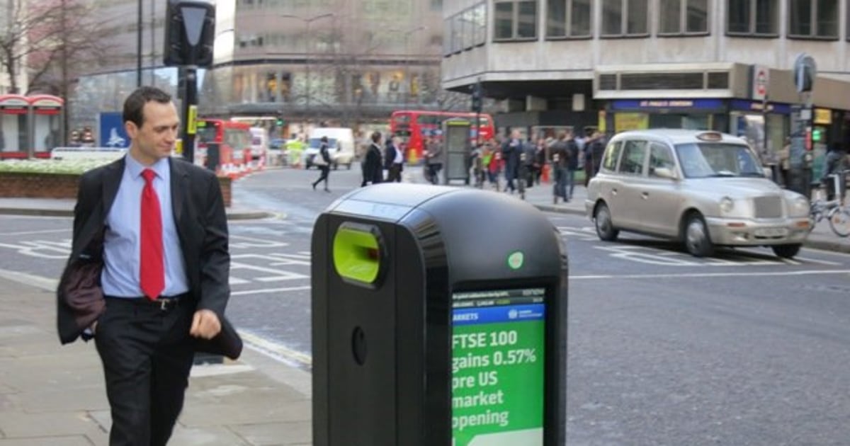 Recycling bins with LCD screens hit London's streets