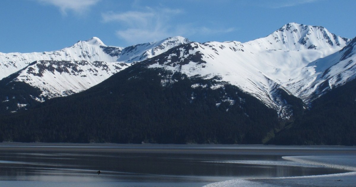 Kayakers ride tidal bore wave as it surges into Alaska's Turnagain Arm