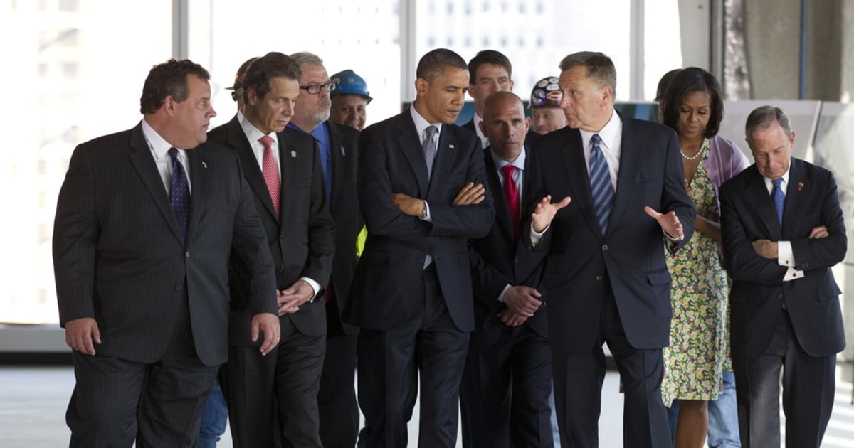 Obama visits World Trade Center site with New York area politicians in tow
