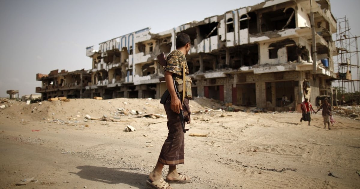 Aftermath of battles waged against al-Qaida in southern Yemen
