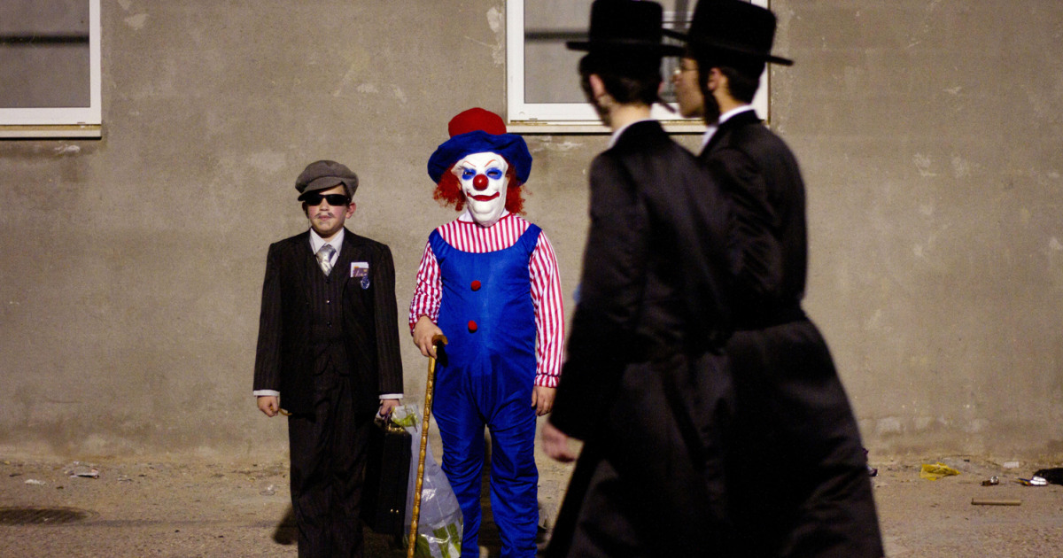 A surreal scene from the Purim festival