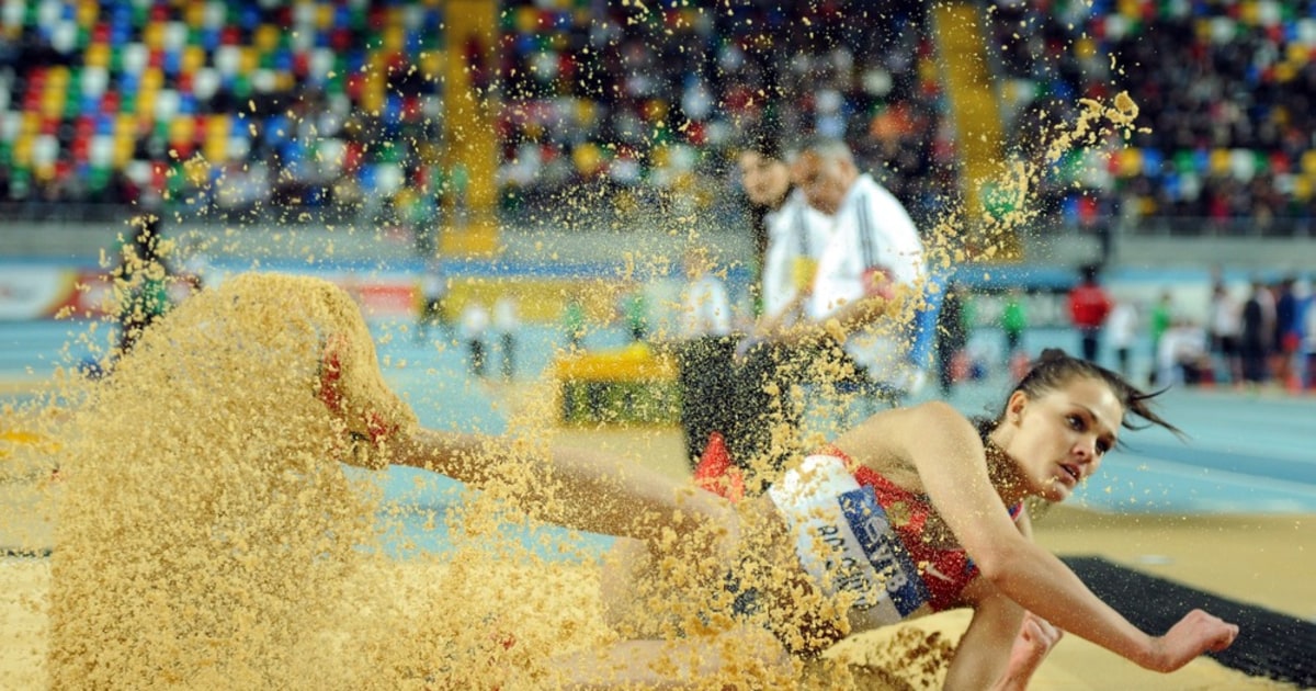 Sandbox for grownups: long jumpers hit the dirt