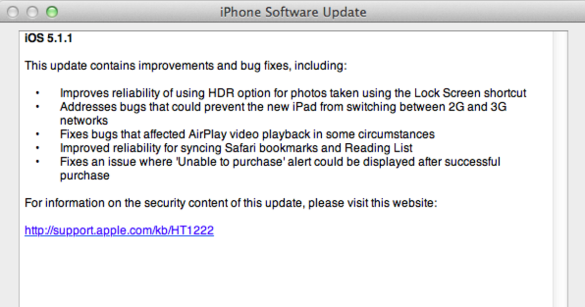 Apple releases iOS 5.1.1, fixes pile of minor bugs
