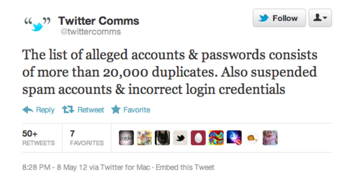 Over 55,000 Twitter passwords leaked, most of them belonging to spammers