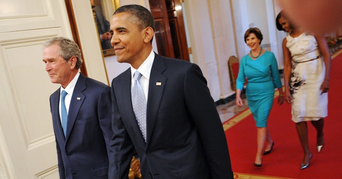 Former President George W. Bush and family join President Obama for ...