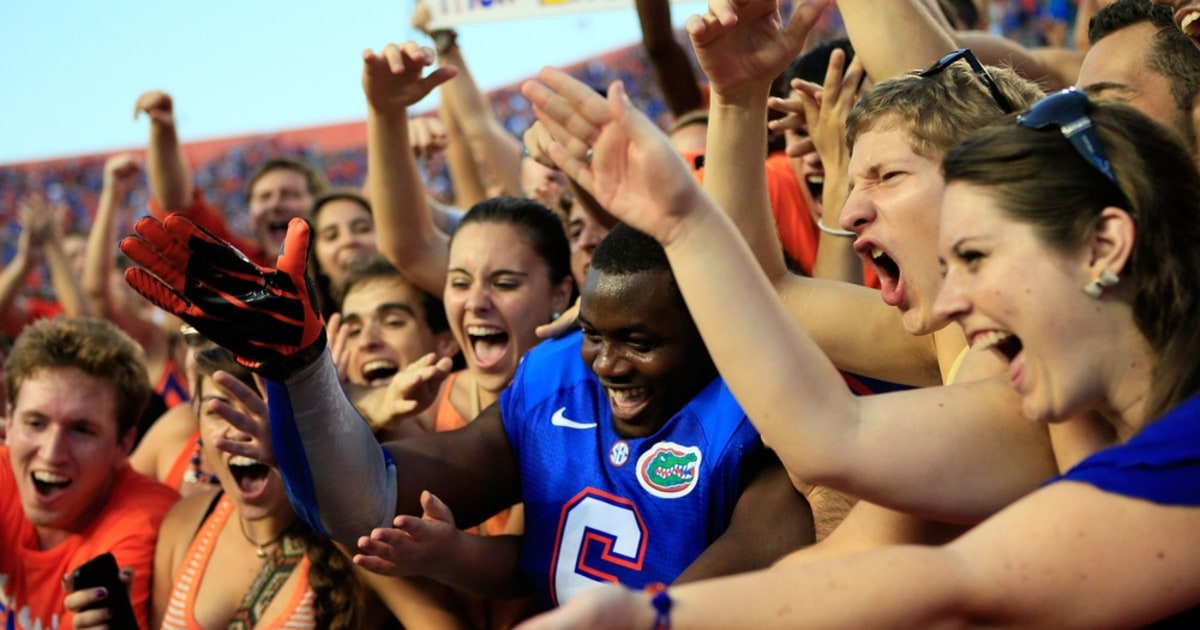 Florida Gator takes celebration into stands after victory over LSU