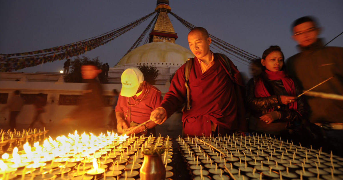 Buddhists celebrate a full-moon festival in Nepal