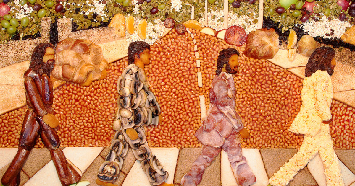 Beatles get scrambled in 'Abbey Road' cover made of breakfast food