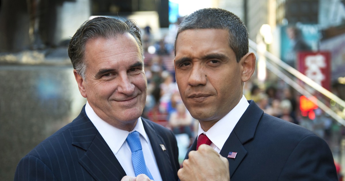 Double take! Romney, Obama lookalikes square off in Times Square