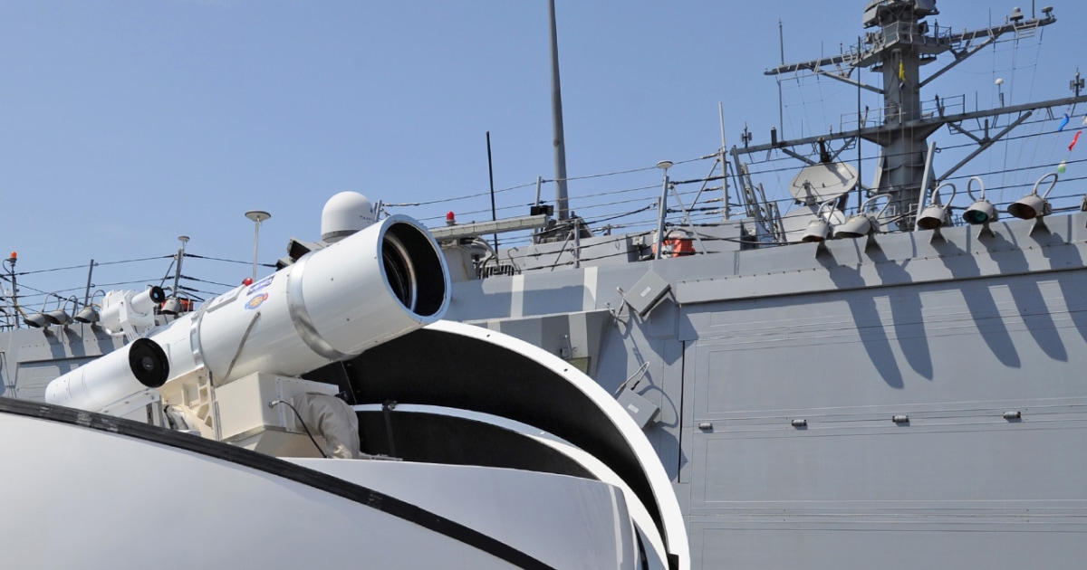 Navy unveils powerful ship-mounted laser weapon