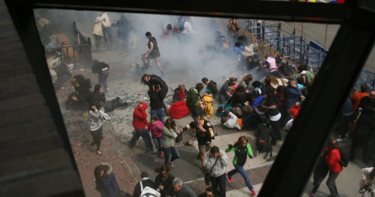 Marathon's deadly moments captured from office building above finish line