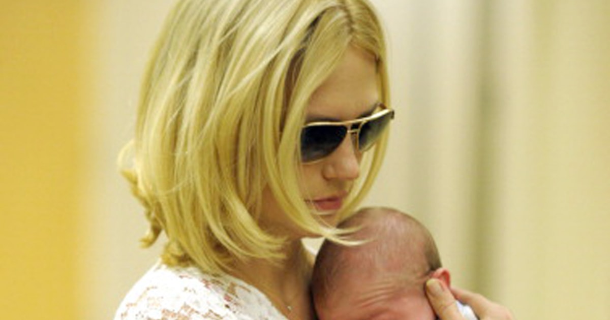 January Jones' baby has his big debut