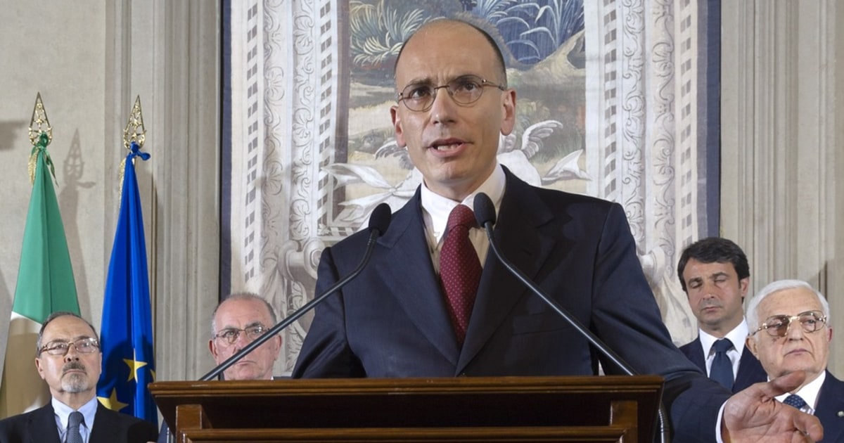 Italian politician Enrico Letta names new coalition government