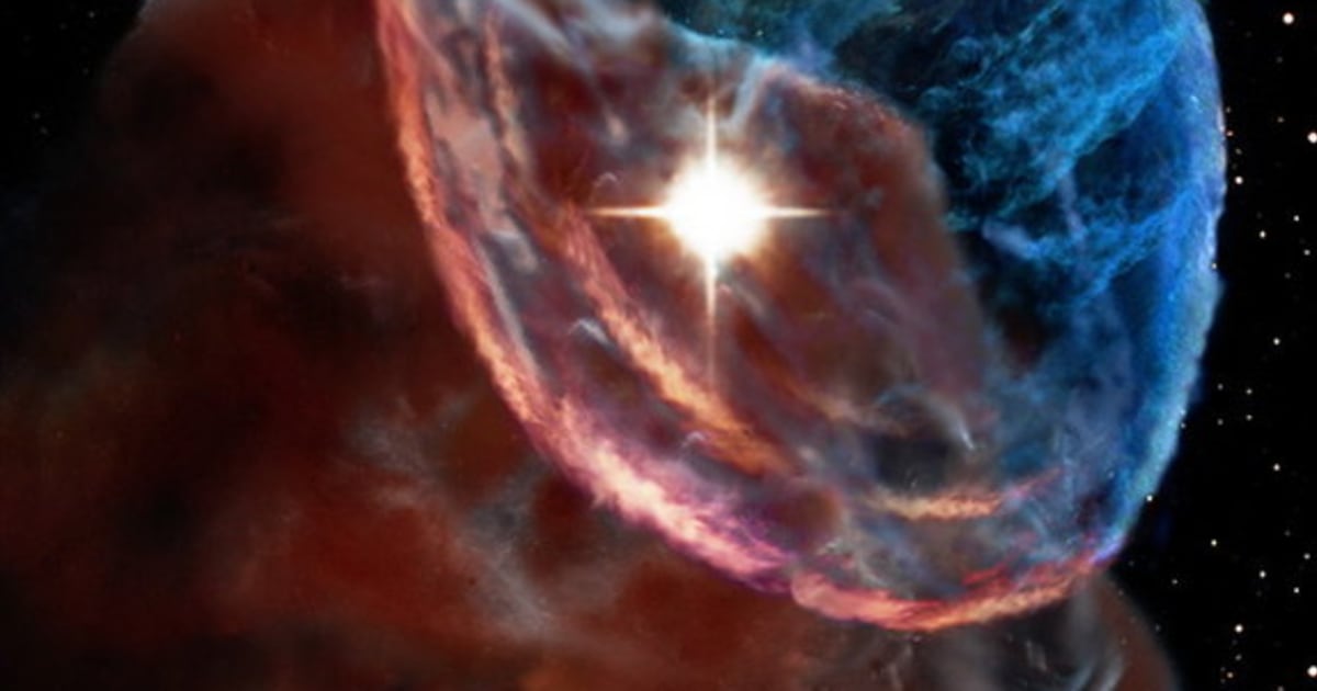 Supernova shockwave rips through space at 8 miles per second