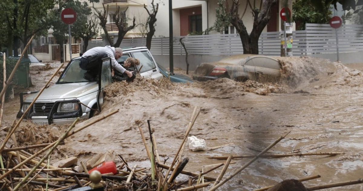 Dramatic rescues as torrential rainstorm hits Greek capital