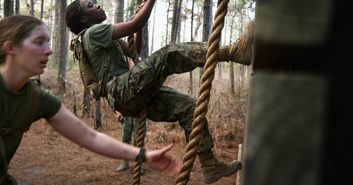 Female Marines learn combat skills