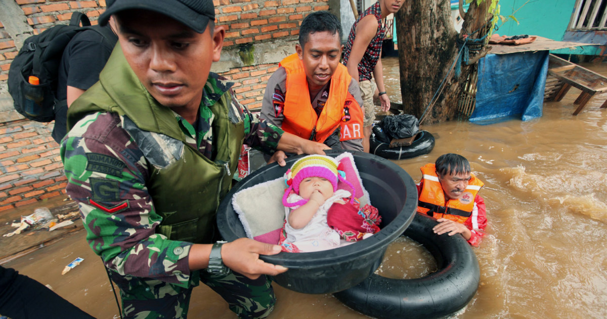 Rescues under way in flooded Jakarta